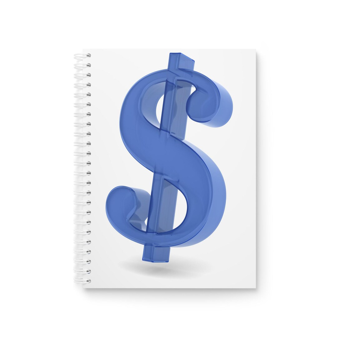 Motivational Spiral Notebook With Blue Dollar Design Perfect for ...