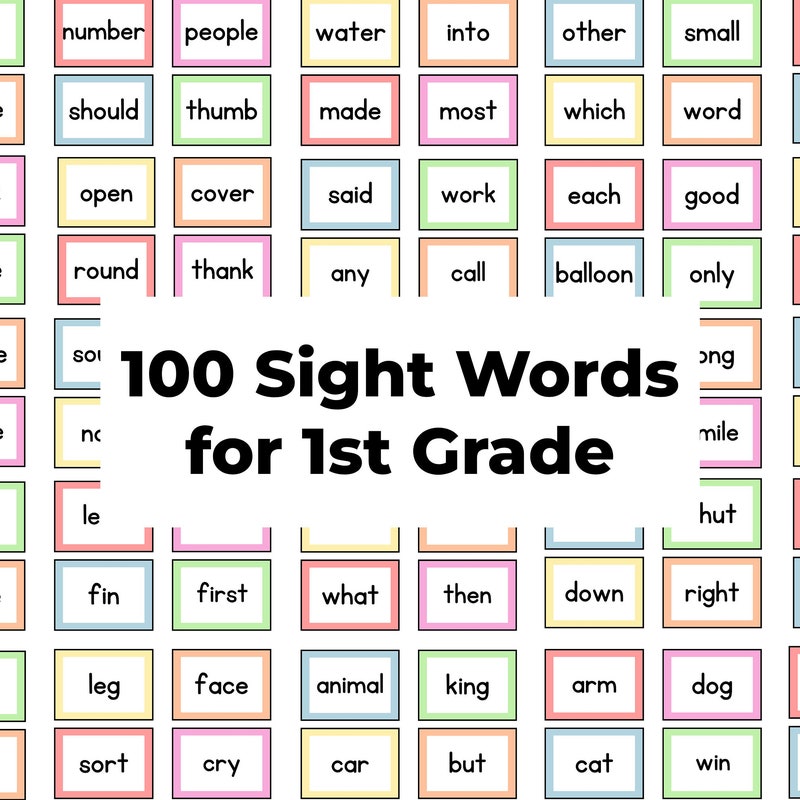 First Grade Sight Words - Etsy