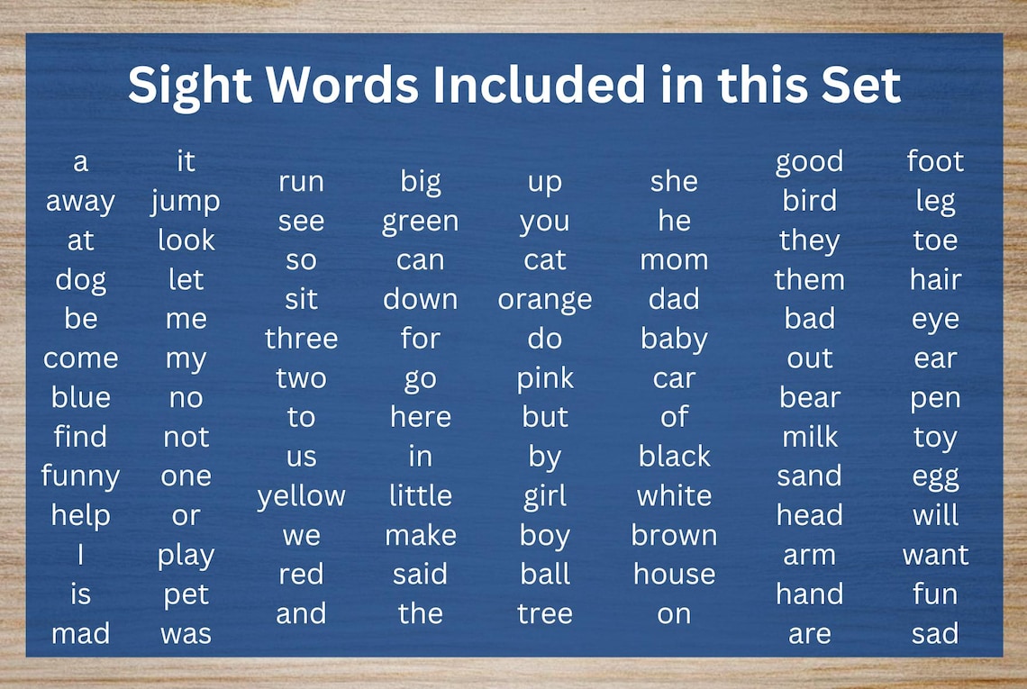 100 Pre-k Sight Word Flashcards | Preschooler Vocab | Reading Level Pre ...