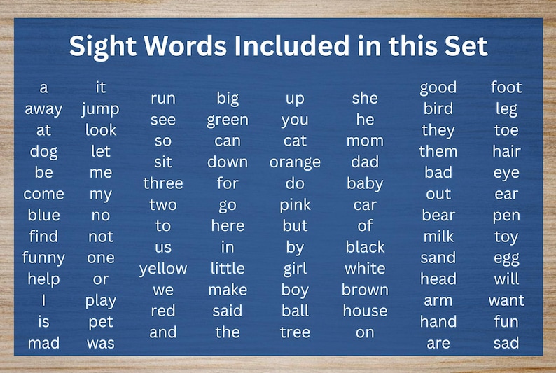 100 Pre-k Sight Word Flashcards | Preschooler Vocab | Reading Level Pre ...