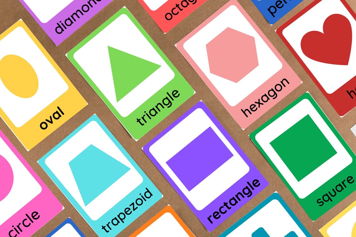 Learning Shapes Sight Word Flashcards Pre-k, Kindergarten Summer ...