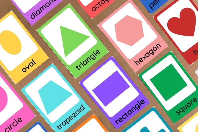 Learning Shapes Sight Word Flashcards Pre-k, Kindergarten Summer ...