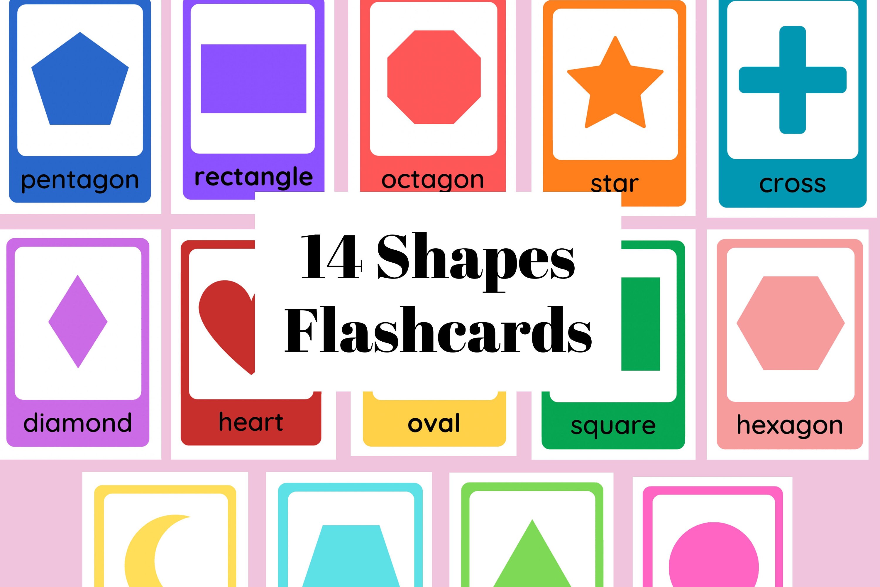 Learning Shapes Sight Word Flashcards Pre-k, Kindergarten Summer ...