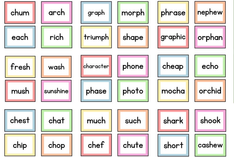 Digraph Sight Words for Grades K-6 | Speech Therapy Flashcards ...