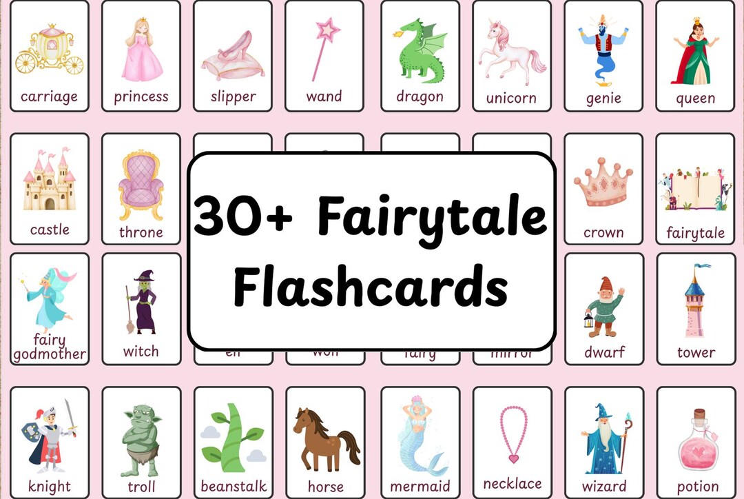 Fairytale Princess Flashcards | Princess Themed Birthday Party Game ...