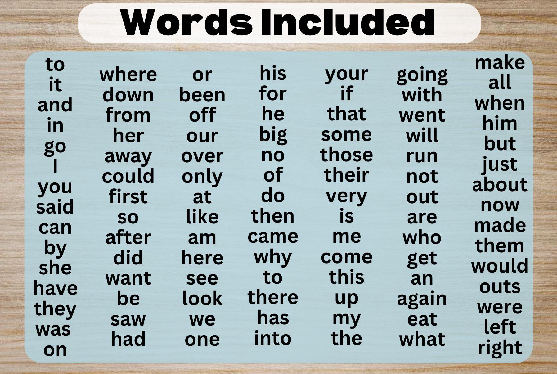 Kindergarten Sight Word Flashcards | Kindergarten Vocab | Reading Level ...