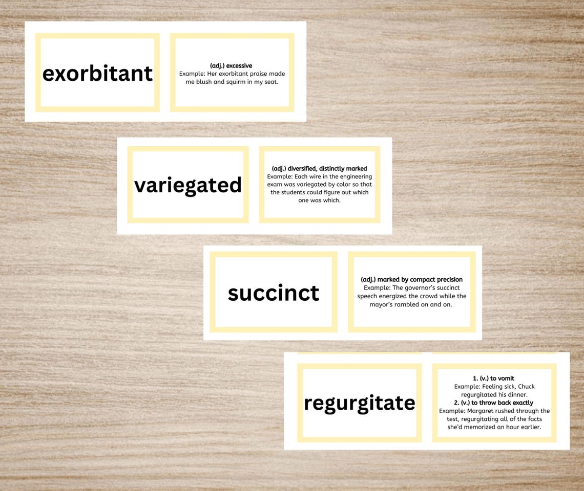 450+ Test Prep Vocab Flashcards SAT/ACT/PSAT | Improve Vocabulary Teens ...