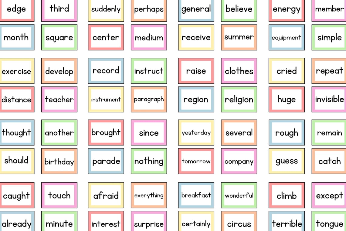 150+ 4th Grade Sight Word Flashcards | Fourth Grade Vocab | Reading ...