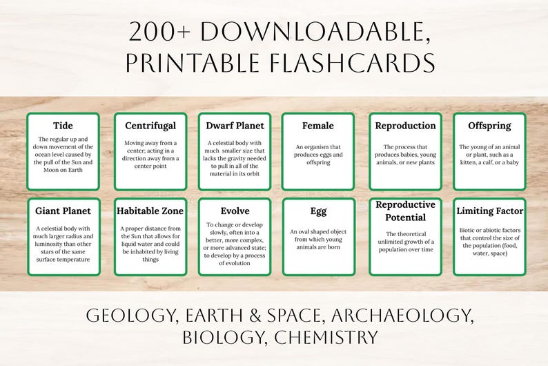 Middle School Science Vocabulary Flashcards | Geology, Archaeology ...