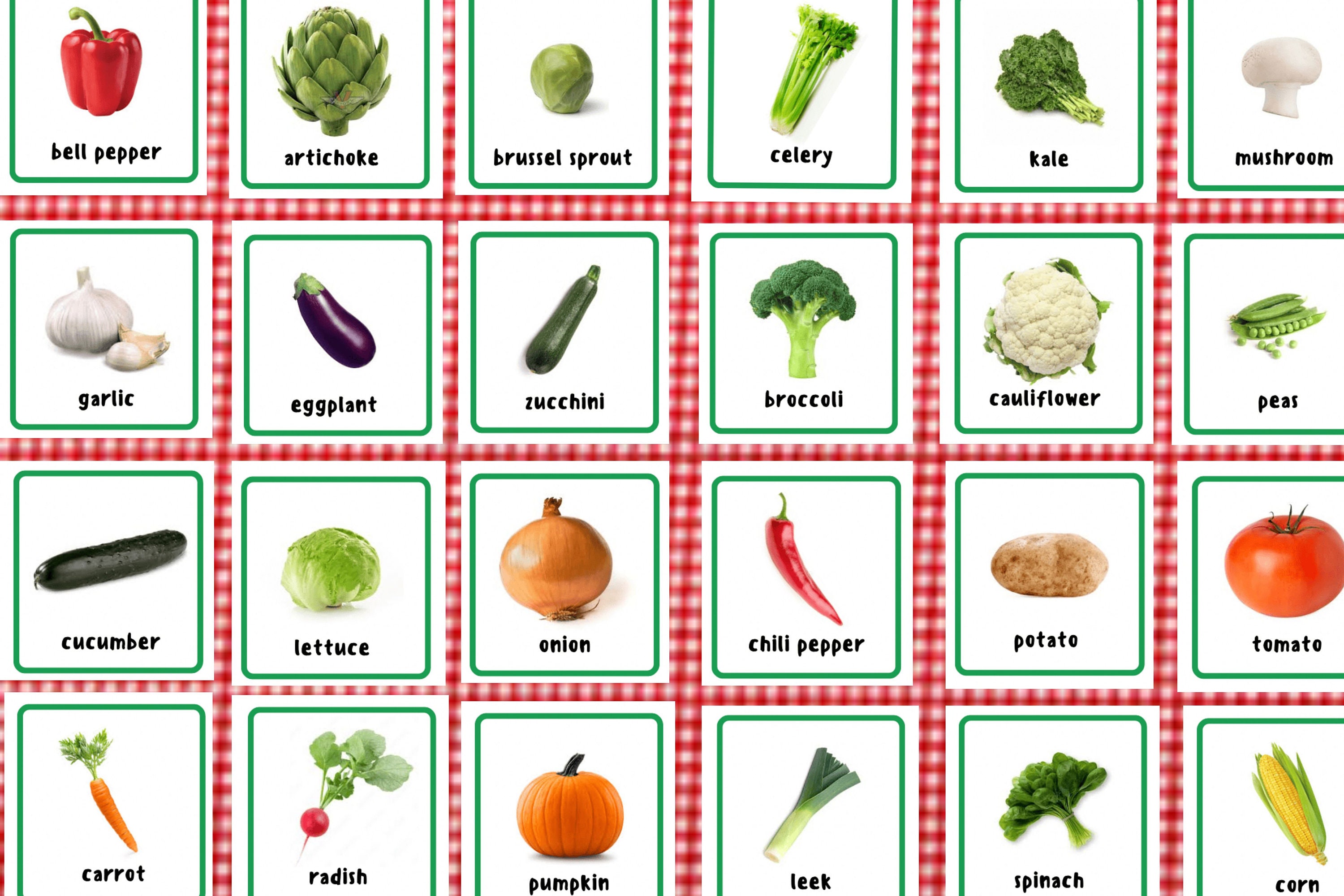 Fruits and Veggies Sight Word Flashcards Pre-k, Kindergarten Summer ...