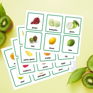 Fruits and Veggies Sight Word Flashcards Pre-k, Kindergarten Summer ...