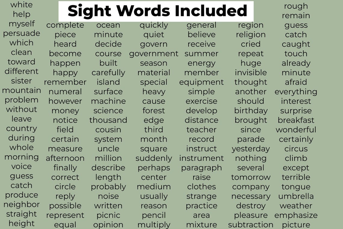 150+ 4th Grade Sight Word Flashcards | Fourth Grade Vocab | Reading ...