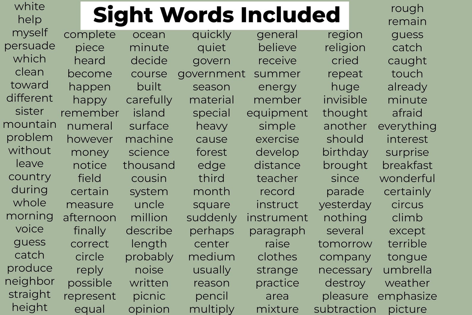 150+ Fourth Grade Sight Word Flashcards | Instant Download, Ready to ...