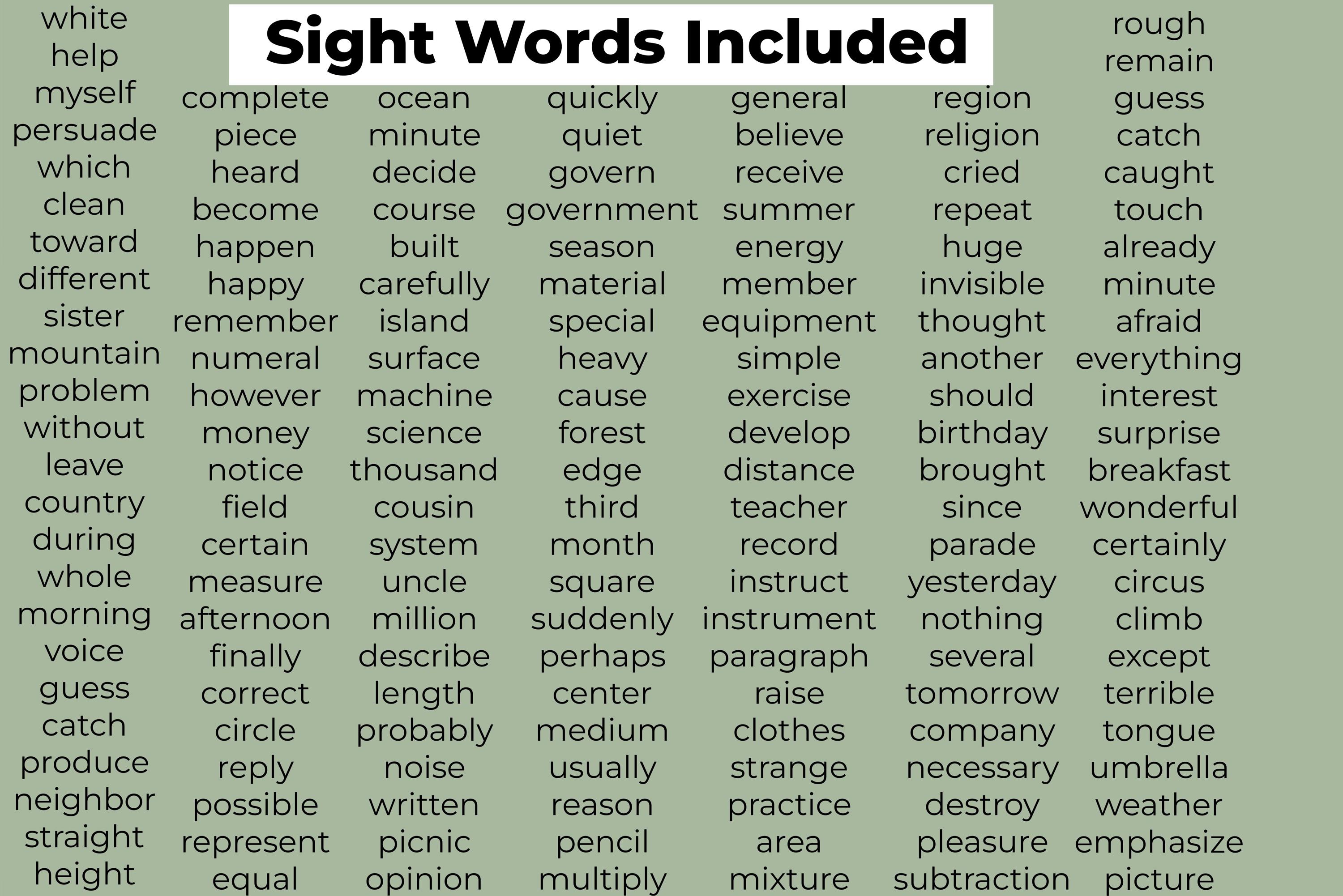 150+ 4th Grade Sight Word Flashcards | Fourth Grade Vocab | Reading ...