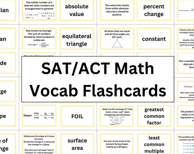 80+ SAT/ACT Math Vocab Flashcards | Improve Math Understanding Teens ...