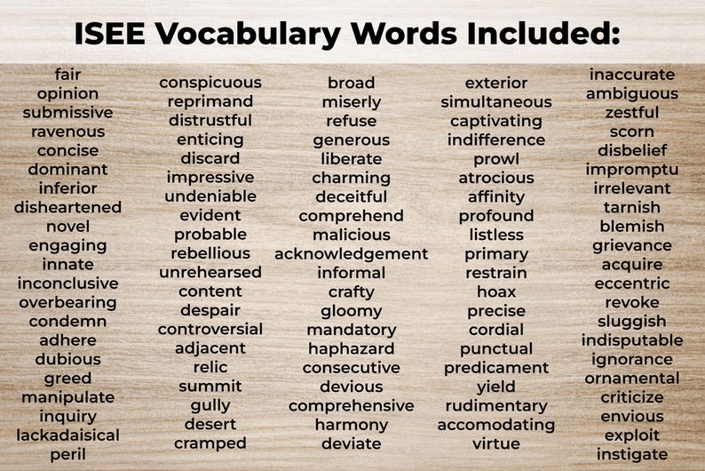 100+ ISEE Middle Level and Upper Level Verbal Flashcards | ISEE ...