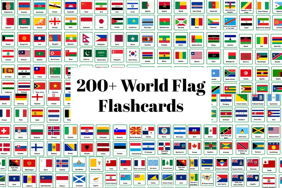 200+ World Flag Flashcards | International Country Flags | Learn Flags ...