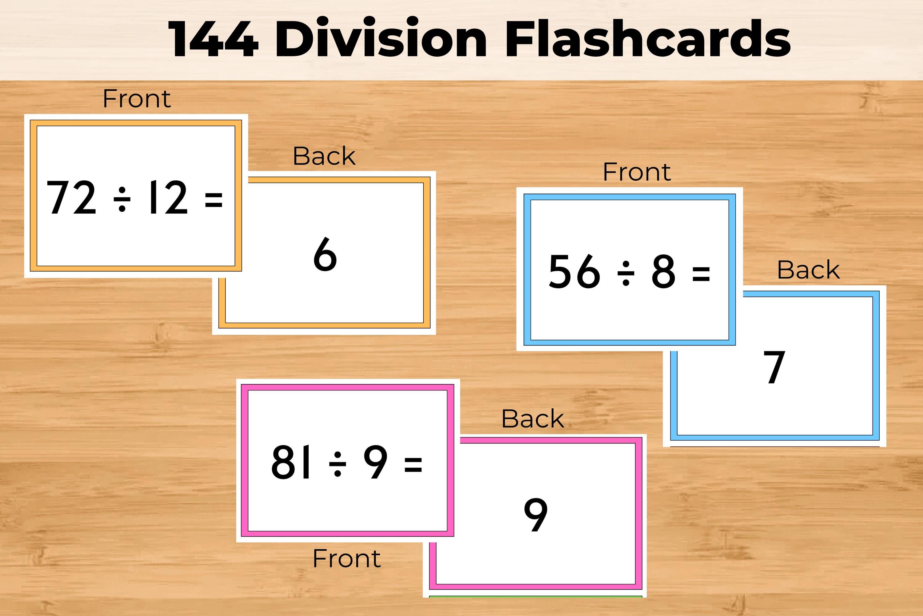 140+ Division Flashcards | 2nd, 3rd, and 4th Grade Division | Colorful ...