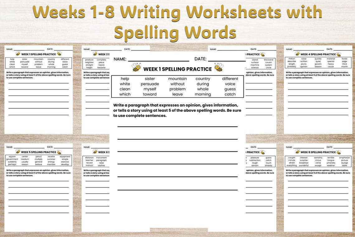 4th Grade Spelling Practice Worksheets | Homeschool ELA Curriculum (PDF ...