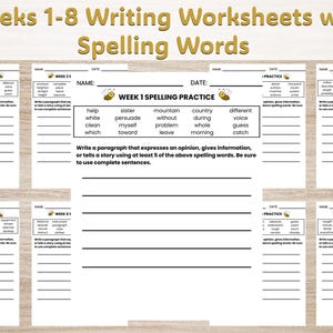 4th Grade Spelling Practice Worksheets | Homeschool ELA Curriculum (PDF ...