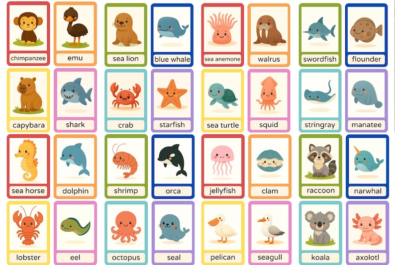 Animal Sight Word Flashcards: Colorful Learning for Kids Ages 2-7 (PDF ...
