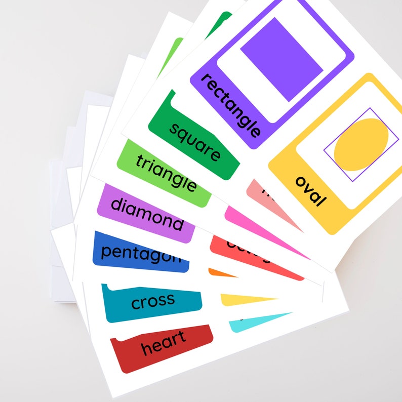 Learning Shapes Sight Word Flashcards Pre-k, Kindergarten Summer ...