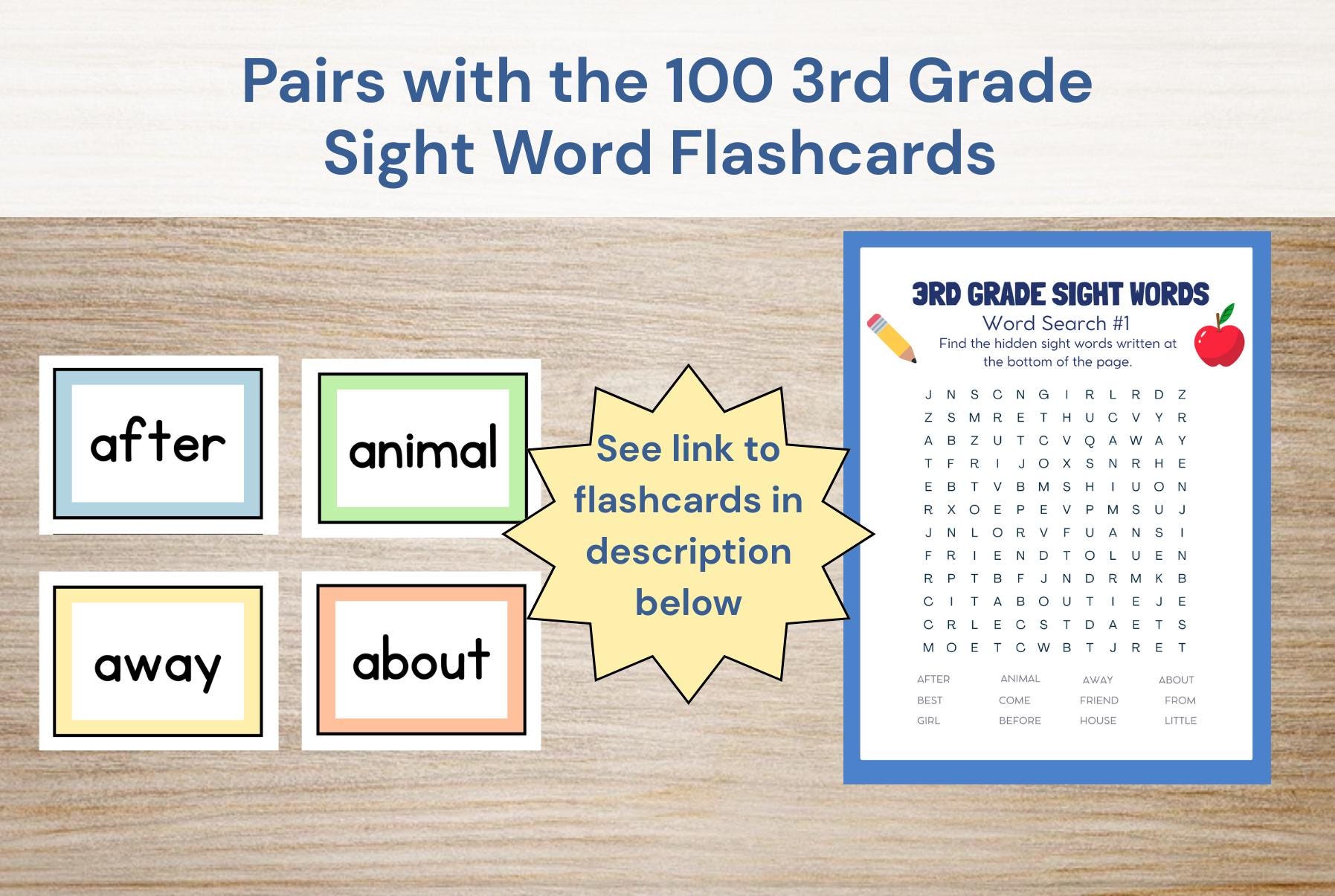 3rd Grade Sight Words-word Search Worksheets | Word Searches for Third ...