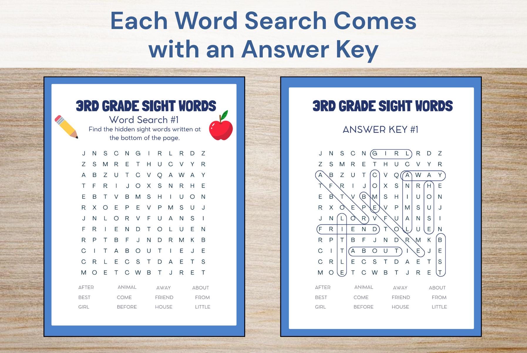 3rd Grade Sight Words-word Search Worksheets | Word Searches for Third ...
