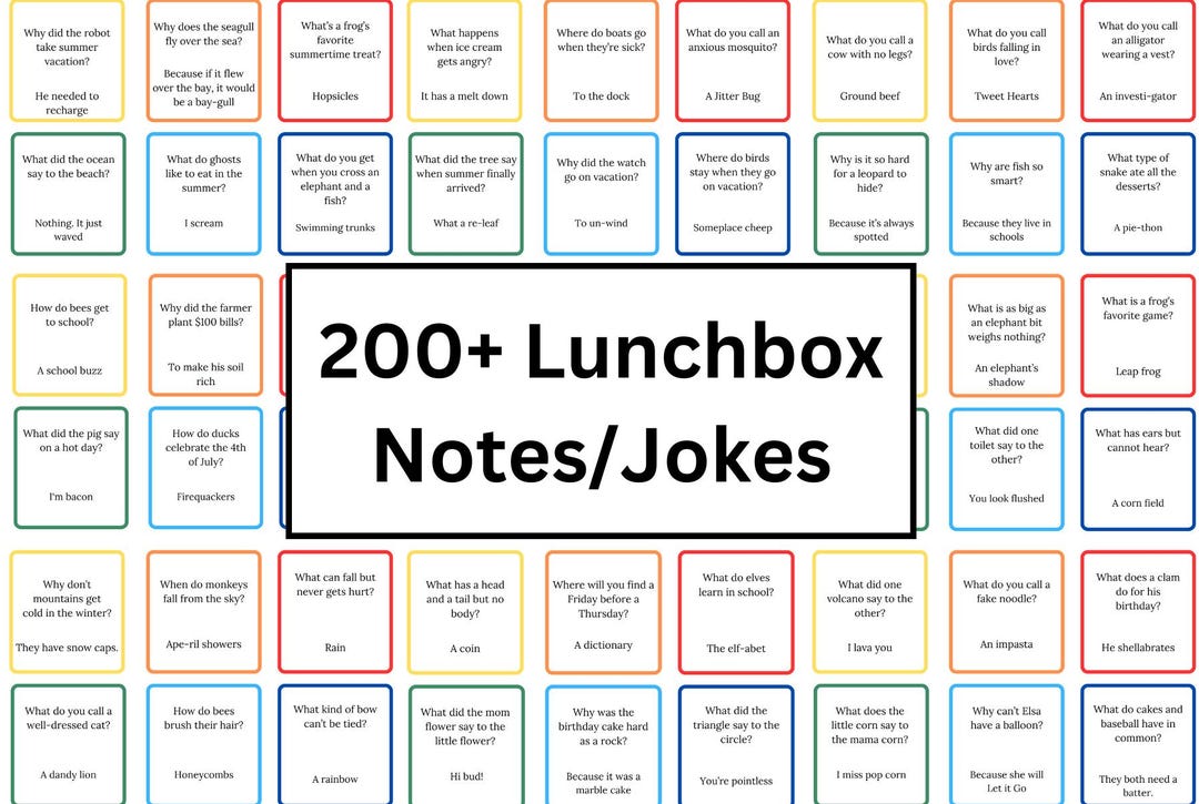 200+ Lunchbox Jokes | Notes for Your Child's Lunchbox | School Year's ...