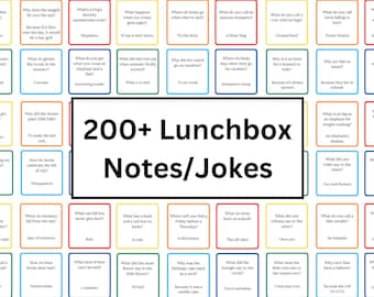 200+ Lunchbox Jokes & Riddles: Printable Kids' Lunch Notes (digital ...
