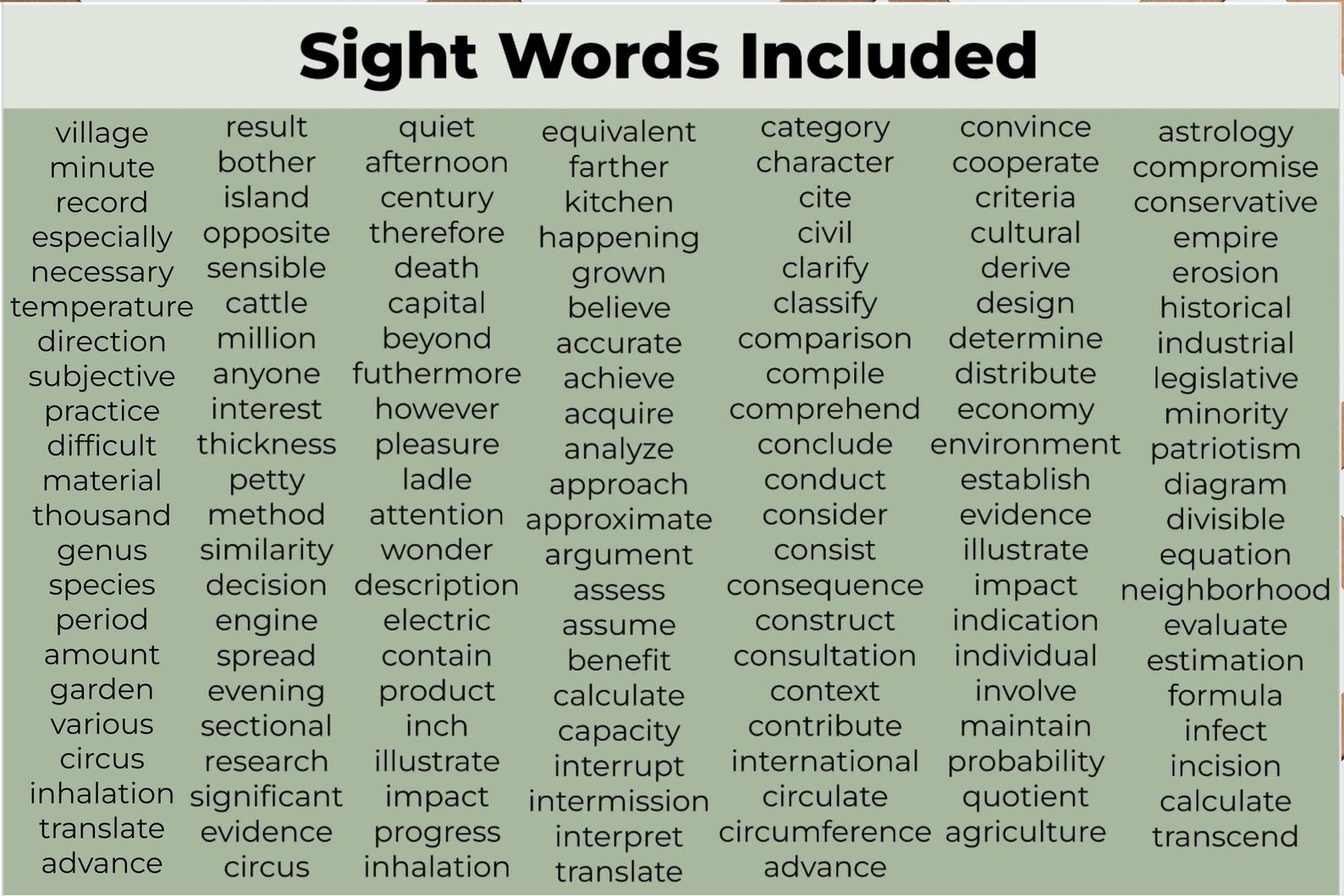 150+ 6th Grade Sight Word Flashcards | Sixth Grade Vocab | Reading ...