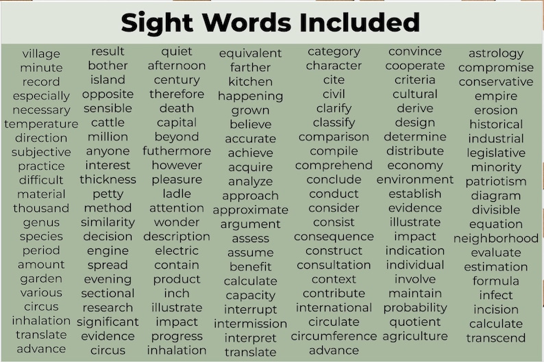 150+ 6th Grade Sight Word Flashcards | Sixth Grade Vocab | Reading ...