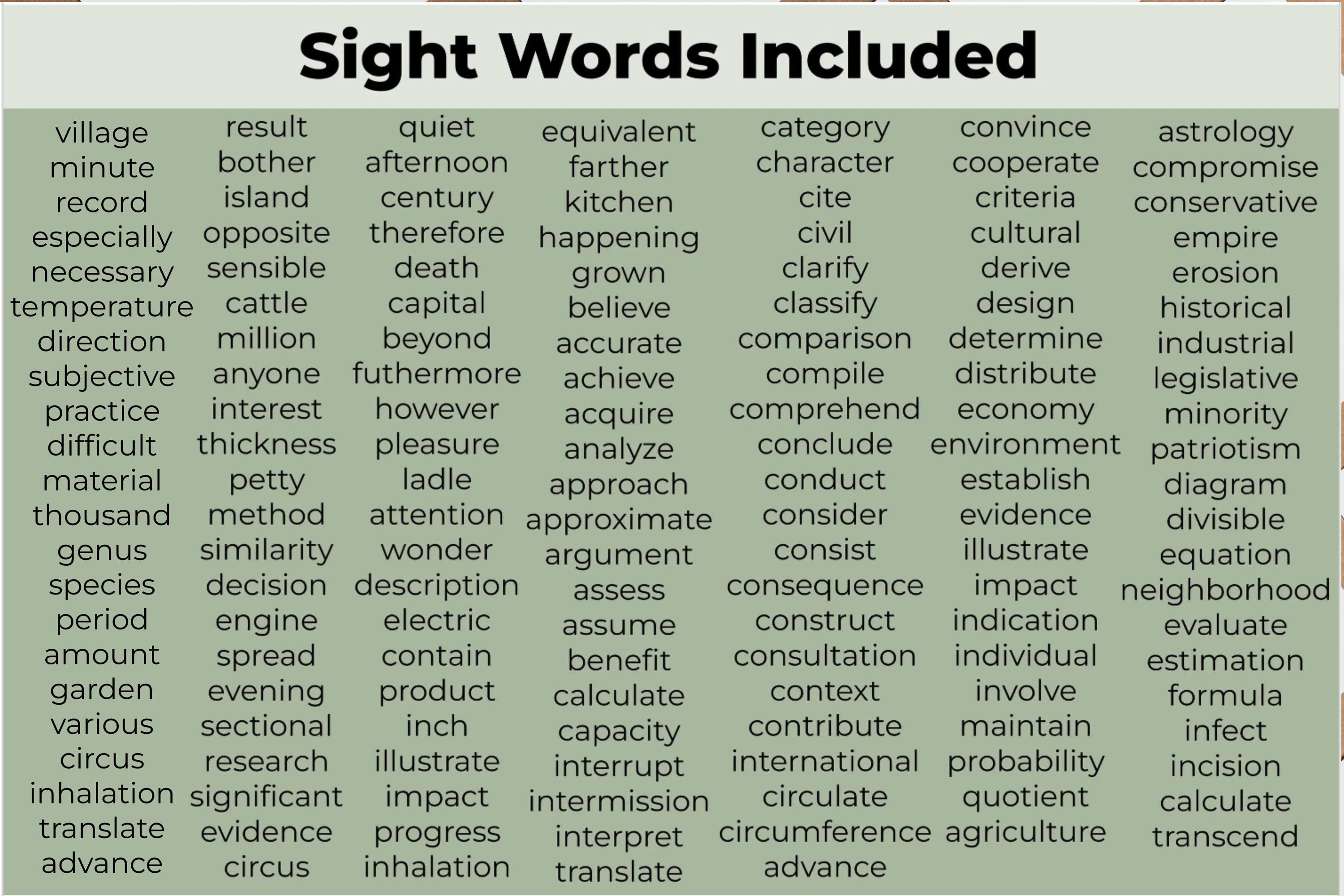 150+ 6th Grade Sight Word Flashcards | Sixth Grade Vocab | Reading ...