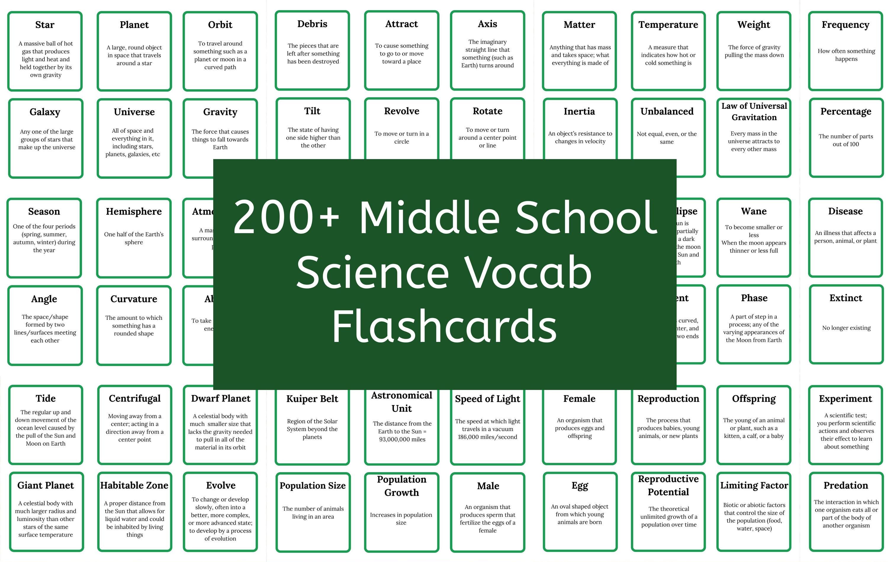 Middle School Science Vocabulary Flashcards | Geology, Archaeology ...