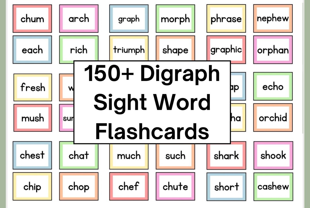 Digraph Sight Words for Grades K-6 | Speech Therapy Flashcards ...