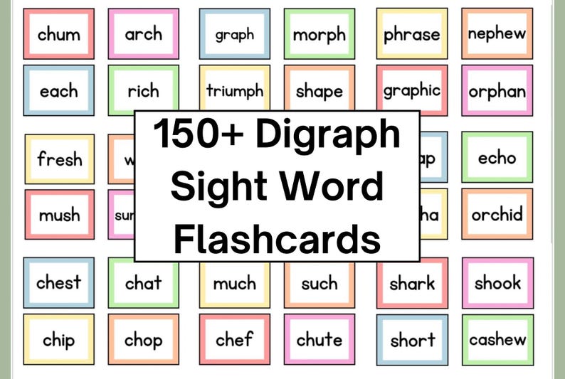 Digraph Sight Words for Grades K-6 | Speech Therapy Flashcards ...