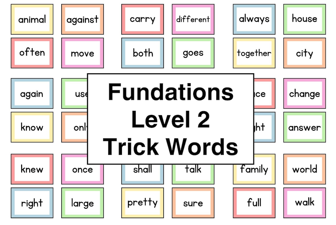 Grade 2 Fundations Trick Sight Words | Second Grade Sight Words ...