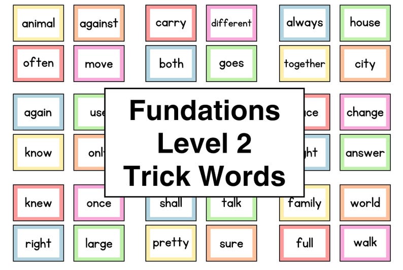 Grade 2 Fundations Trick Sight Words | Second Grade Sight Words ...
