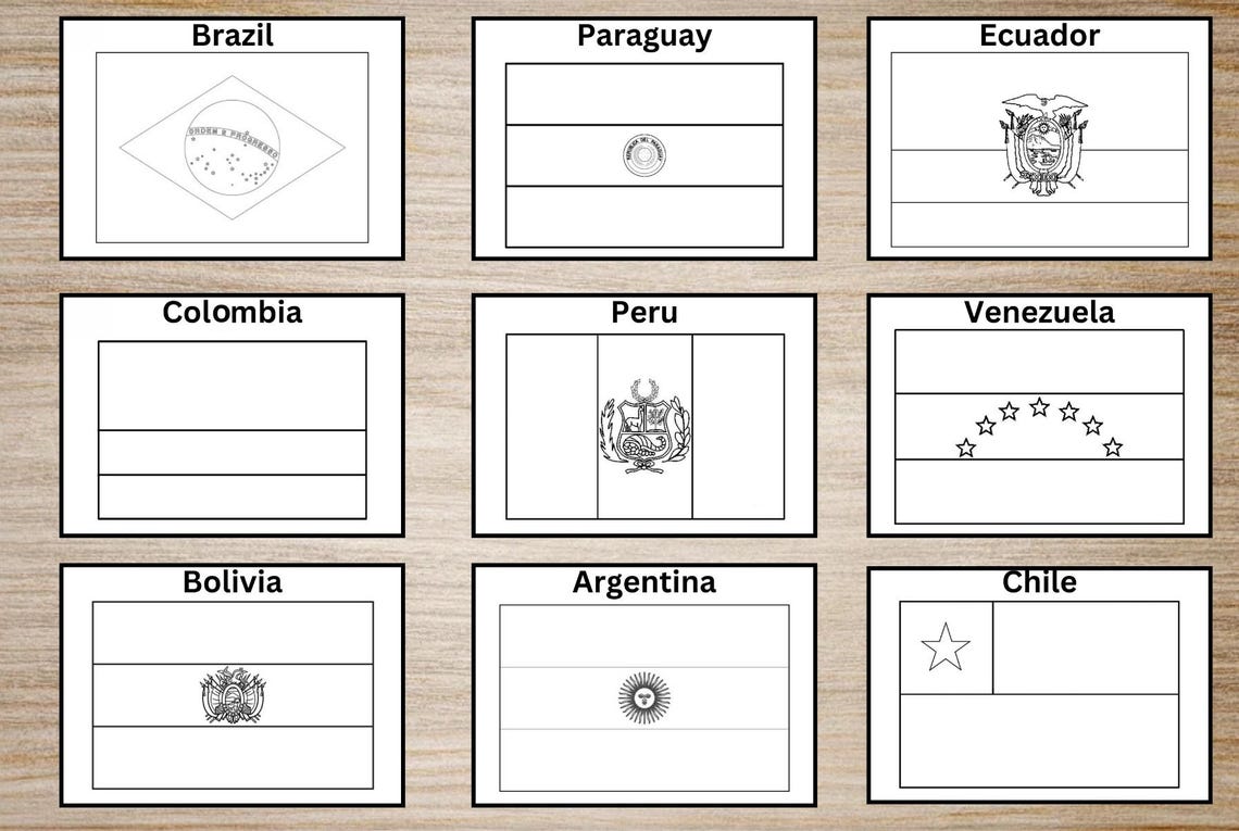 Flags of North, Central, and South America Coloring Pages | Coloring ...