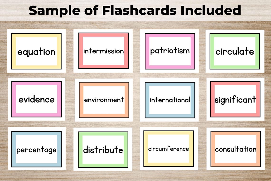 150+ 6th Grade Sight Word Flashcards | Sixth Grade Vocab | Reading ...