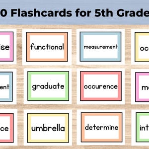 100 5th Grade Sight Words Flashcards | Fifth Grade Vocab | 5th Grade ...