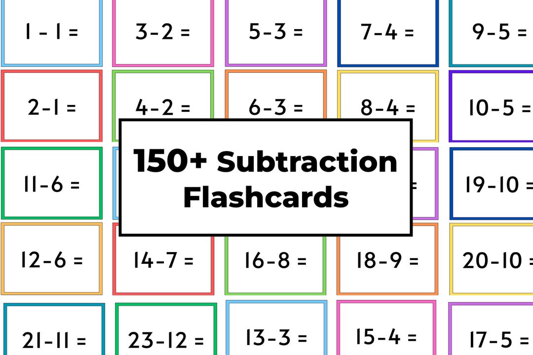 150+ Subtraction Flashcards | 1st Grade Math | 2nd Grade Math ...