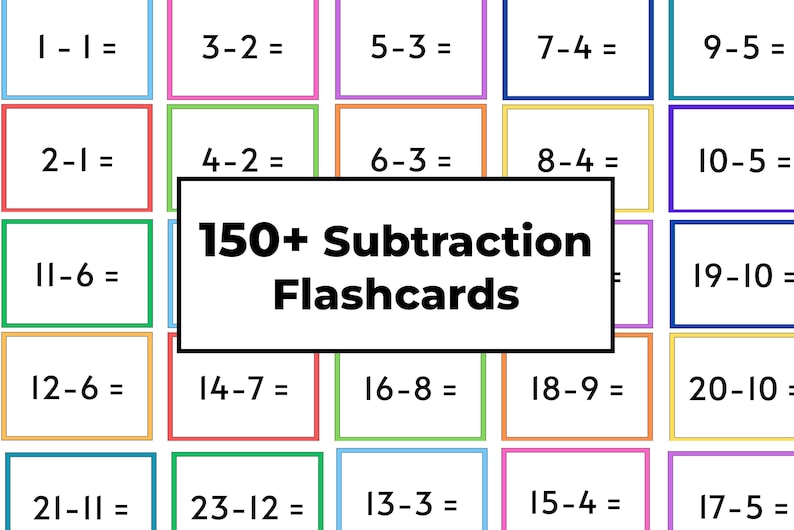 150+ Subtraction Flashcards | 1st Grade Math | 2nd Grade Math ...