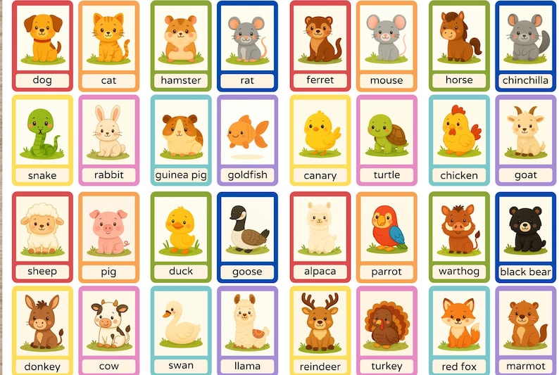 Animal Sight Word Flashcards: Colorful Learning for Kids Ages 2-7 (PDF ...