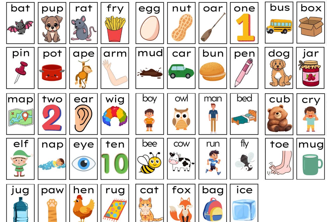 3-letter Sight Word Flashcards | Pre-k and Kindergarten Vocab | Reading ...