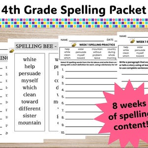 4th Grade Spelling Practice Worksheets | Homeschool ELA Curriculum (PDF ...