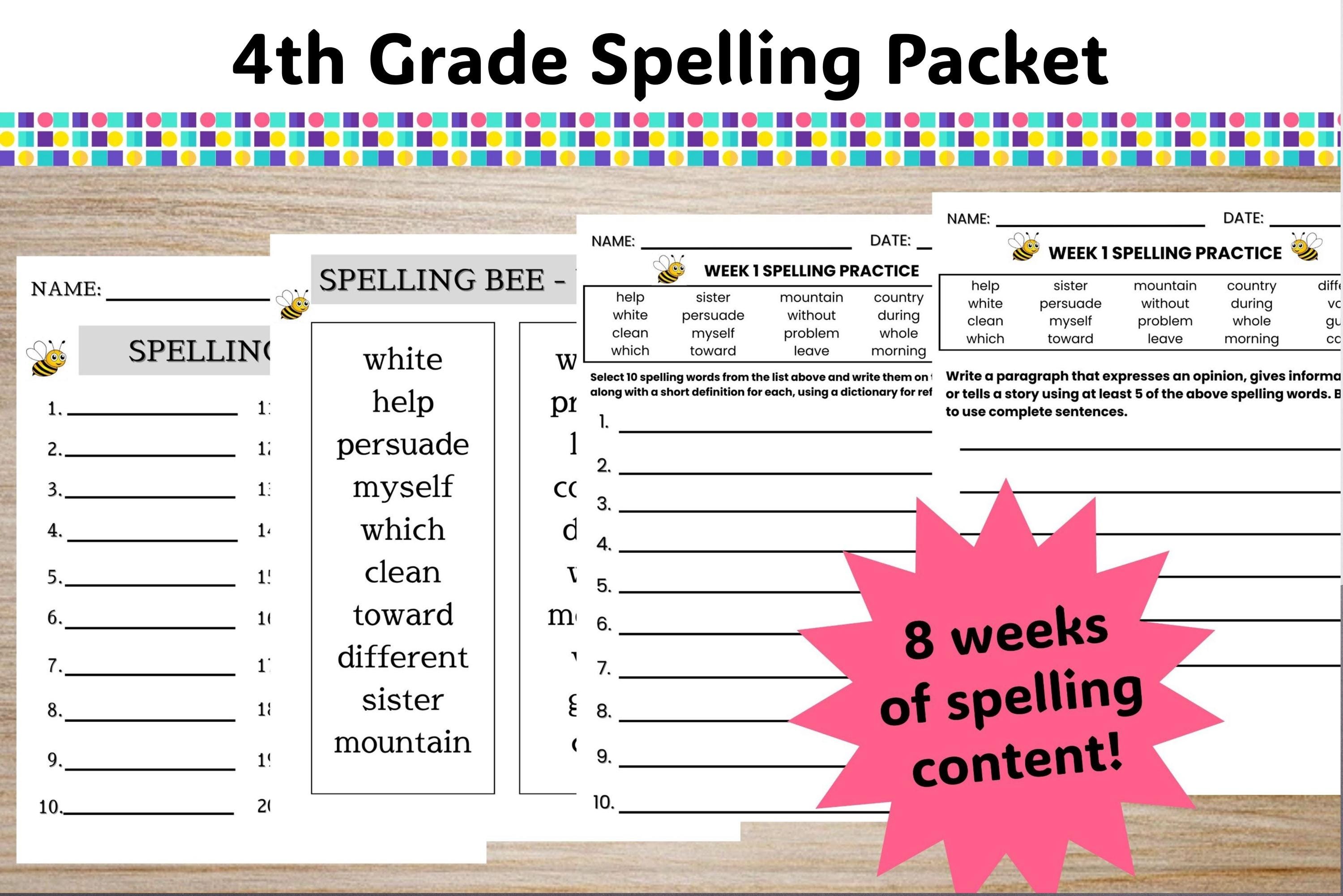 4th Grade Spelling Worksheets and Flashcards | 4th Grade Homeschool and ...