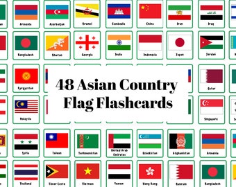 Asian Country Map Flashcards | Geography | Learn the Maps of Asia ...