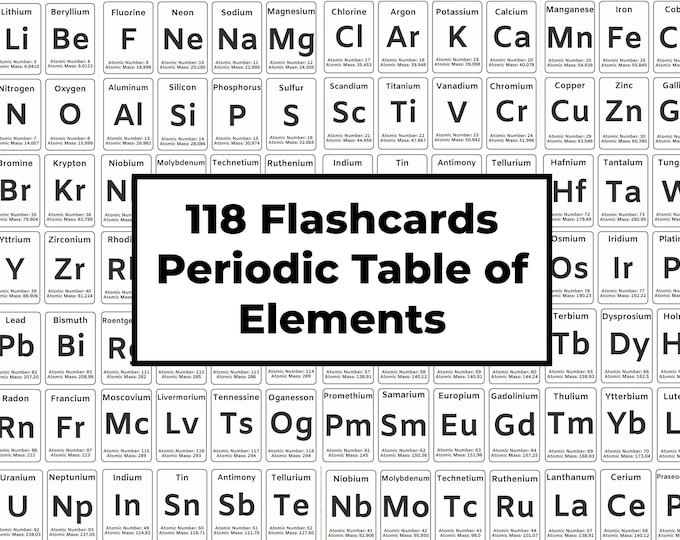 Tarjetas didácticas imprimibles de la tabla periódica de elementos ...