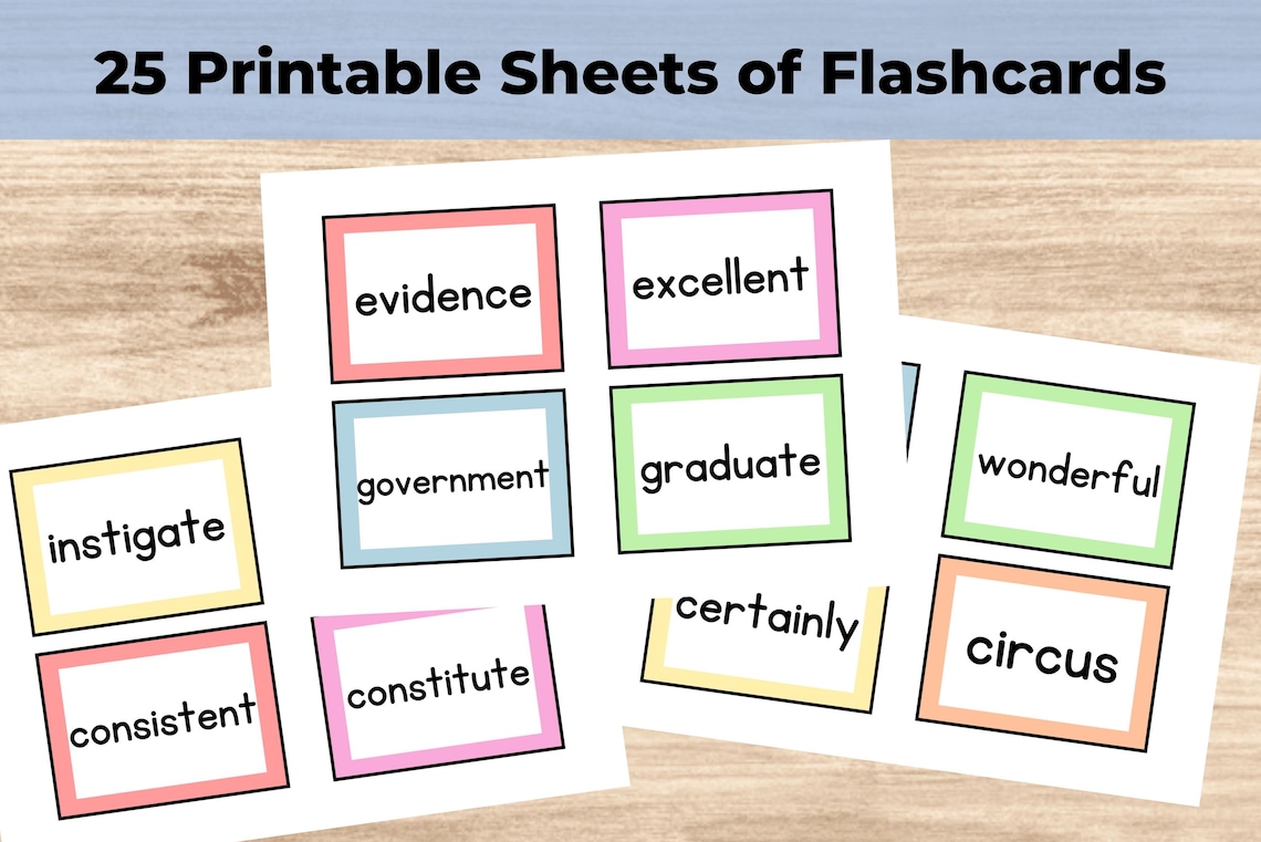 5th Grade Sight Words Flashcards | Fifth Grade Vocab | 5th Grade Word ...